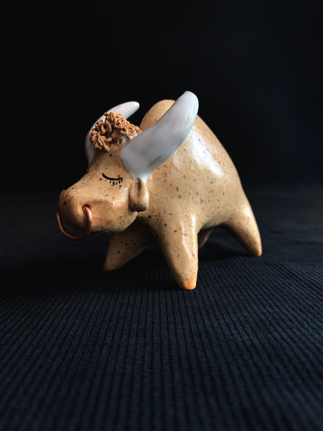 Figure of a Bull From Pottery. Bull Sculpture. Bull Amulet. Sculptures ...
