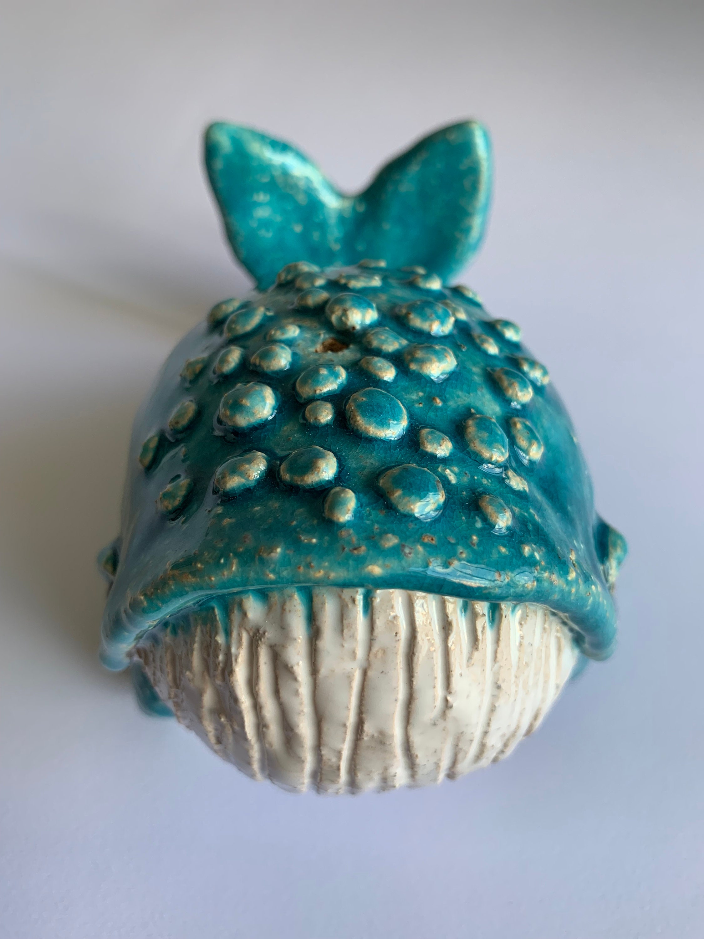 Ceramic Whale Figure in Blue Color. A Stunning Oceanic Masterpiece for ...