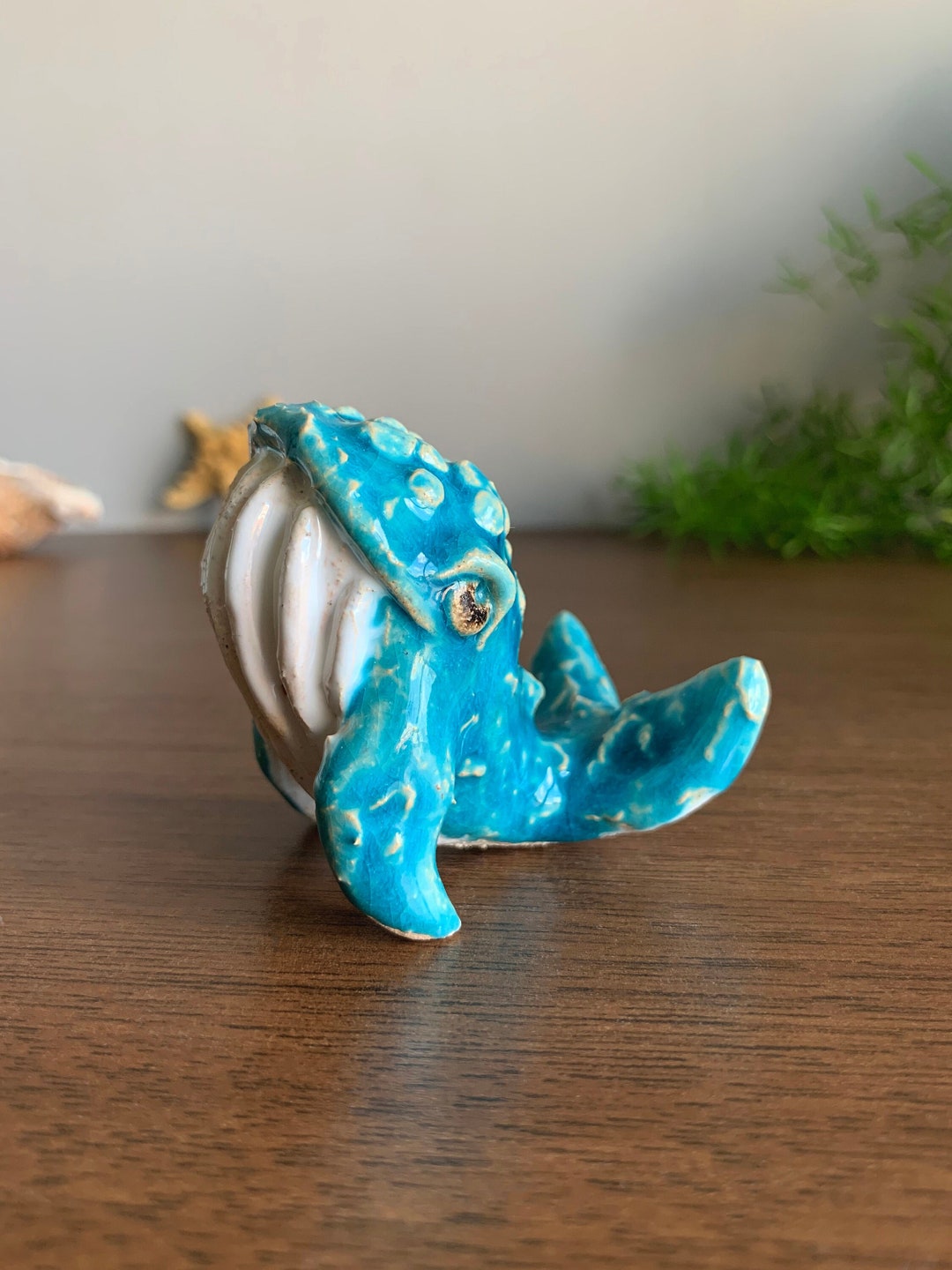 Blue Ceramic Whale Sculpture, a Gift for Marine Fish Lovers - Etsy