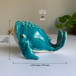 Ceramic Whale Figure in Blue Color. A Stunning Oceanic Masterpiece for ...