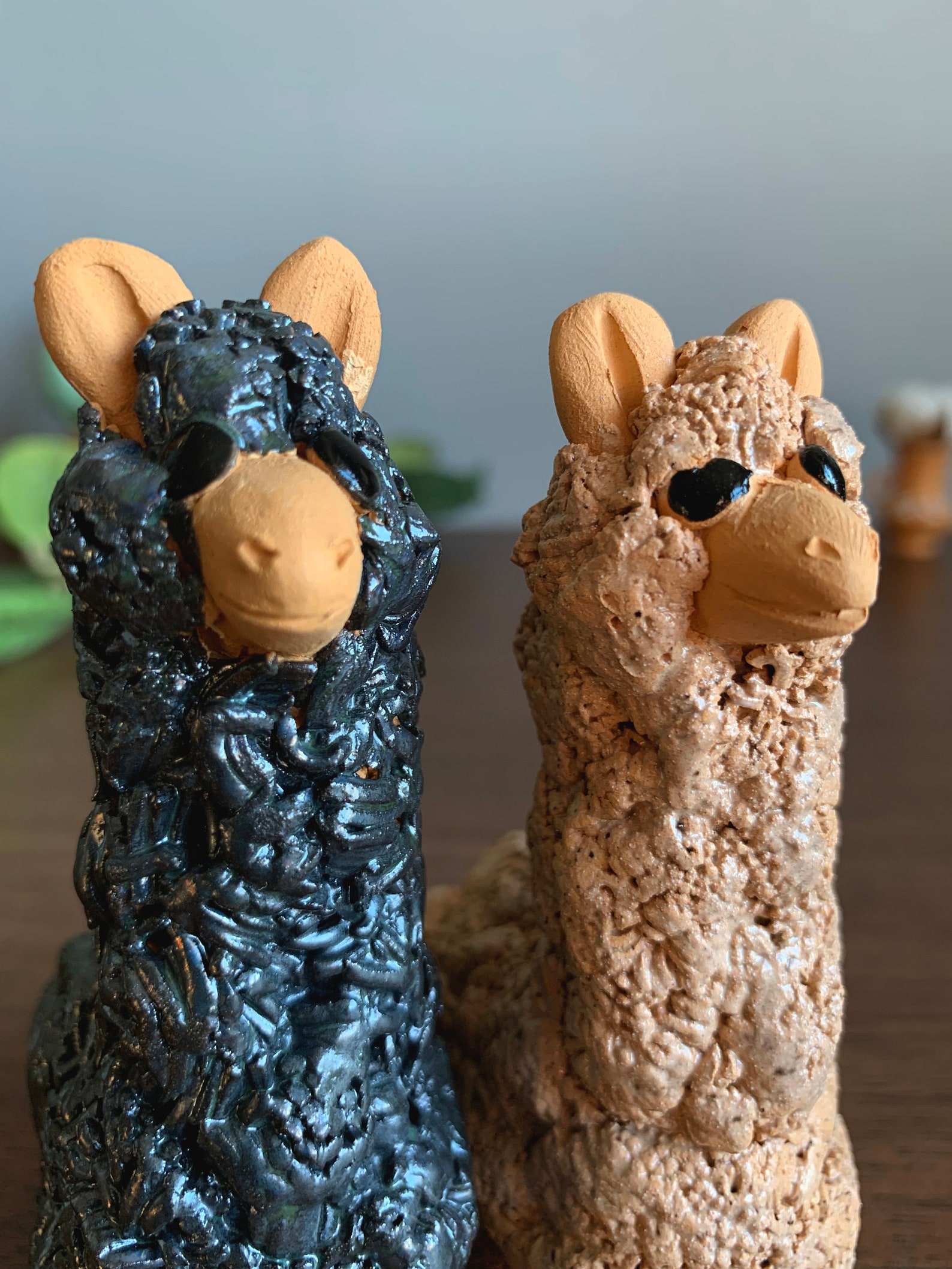Ceramic Llama Figurines a Set of Two Llamas Handmade Clay - Etsy
