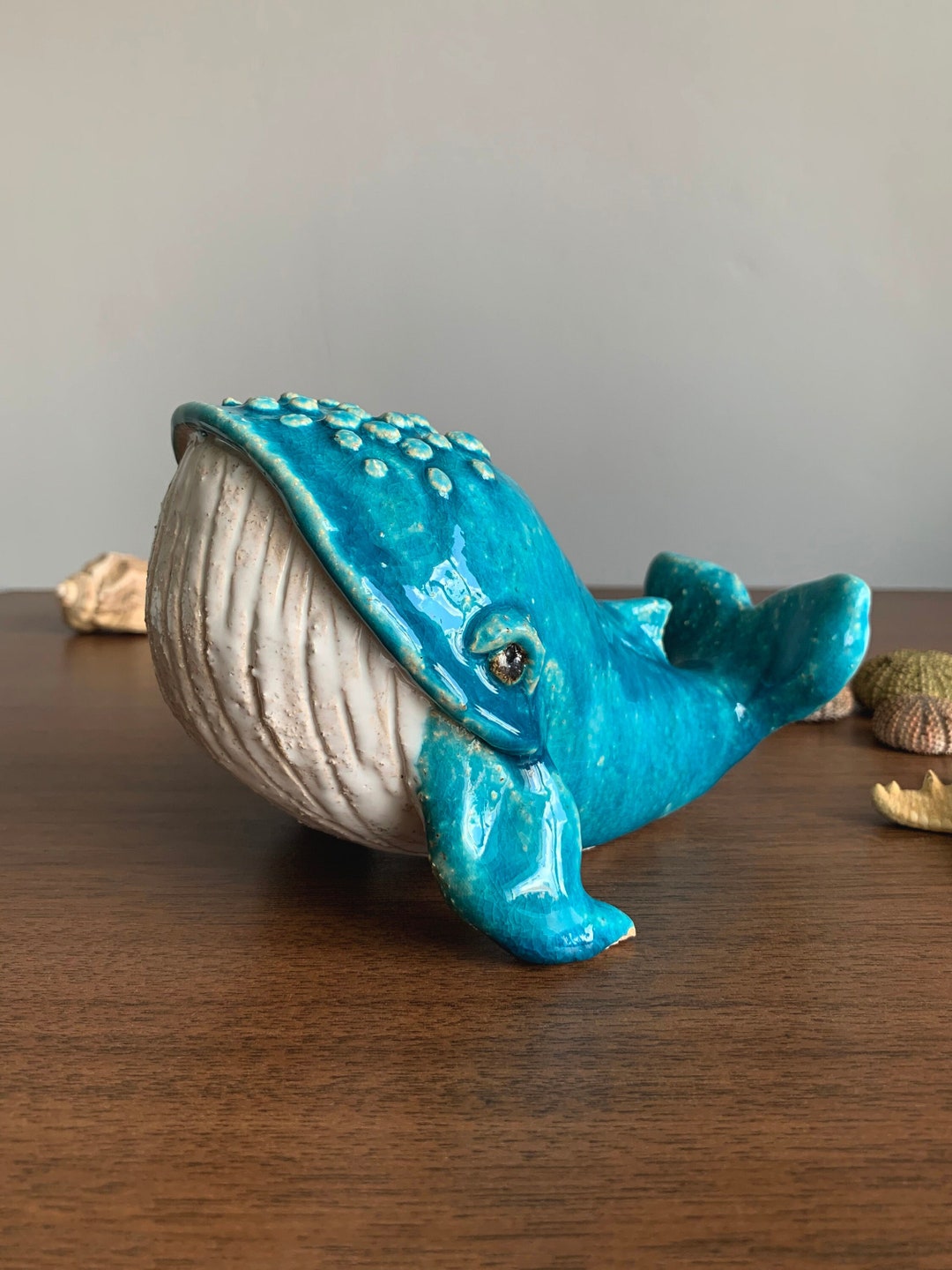 Sculpture of Blue Ceramic Whale a Figure of a Large Fish for - Etsy
