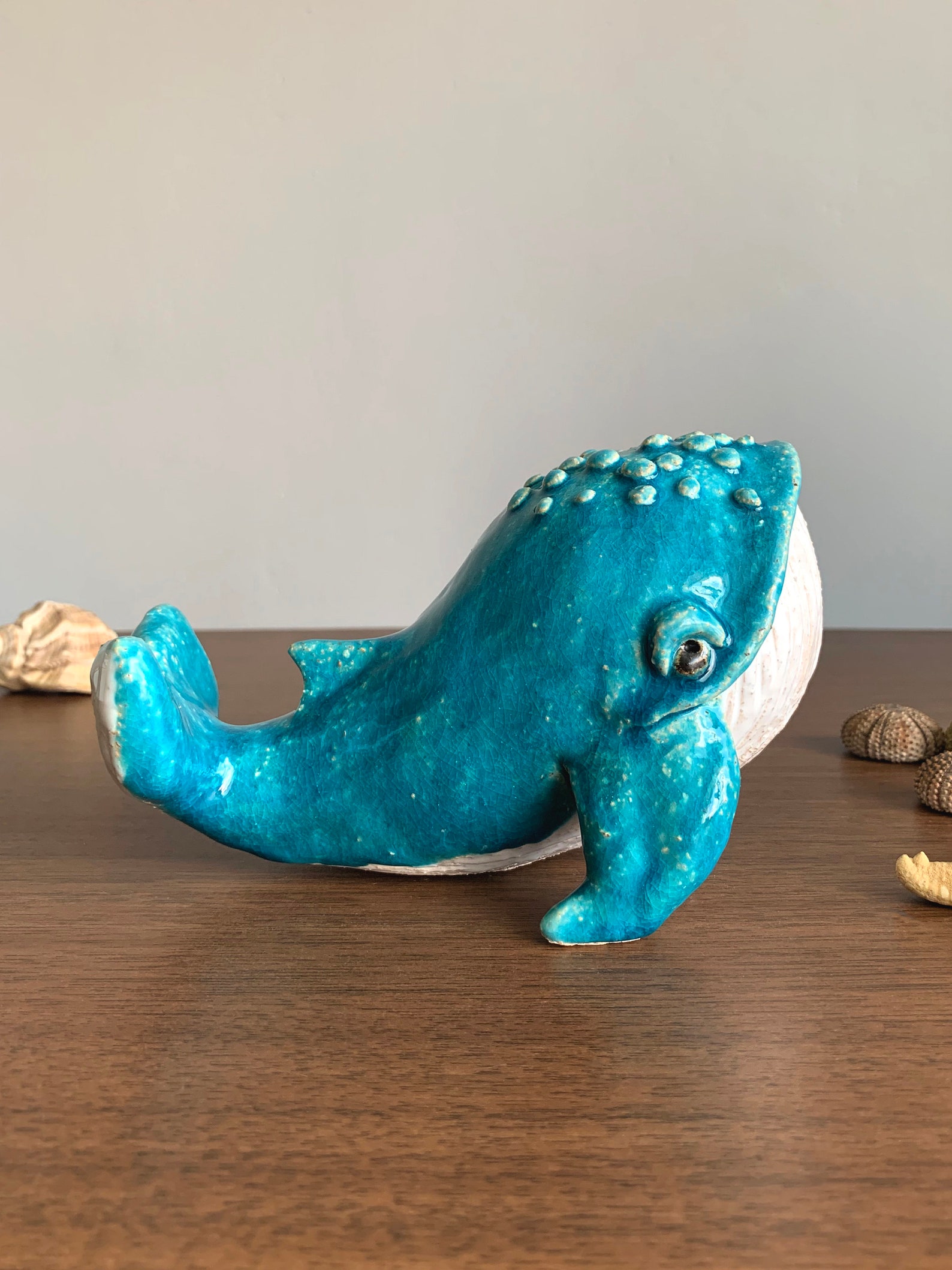Sculpture of Blue Ceramic Whale a Figure of a Large Fish for - Etsy