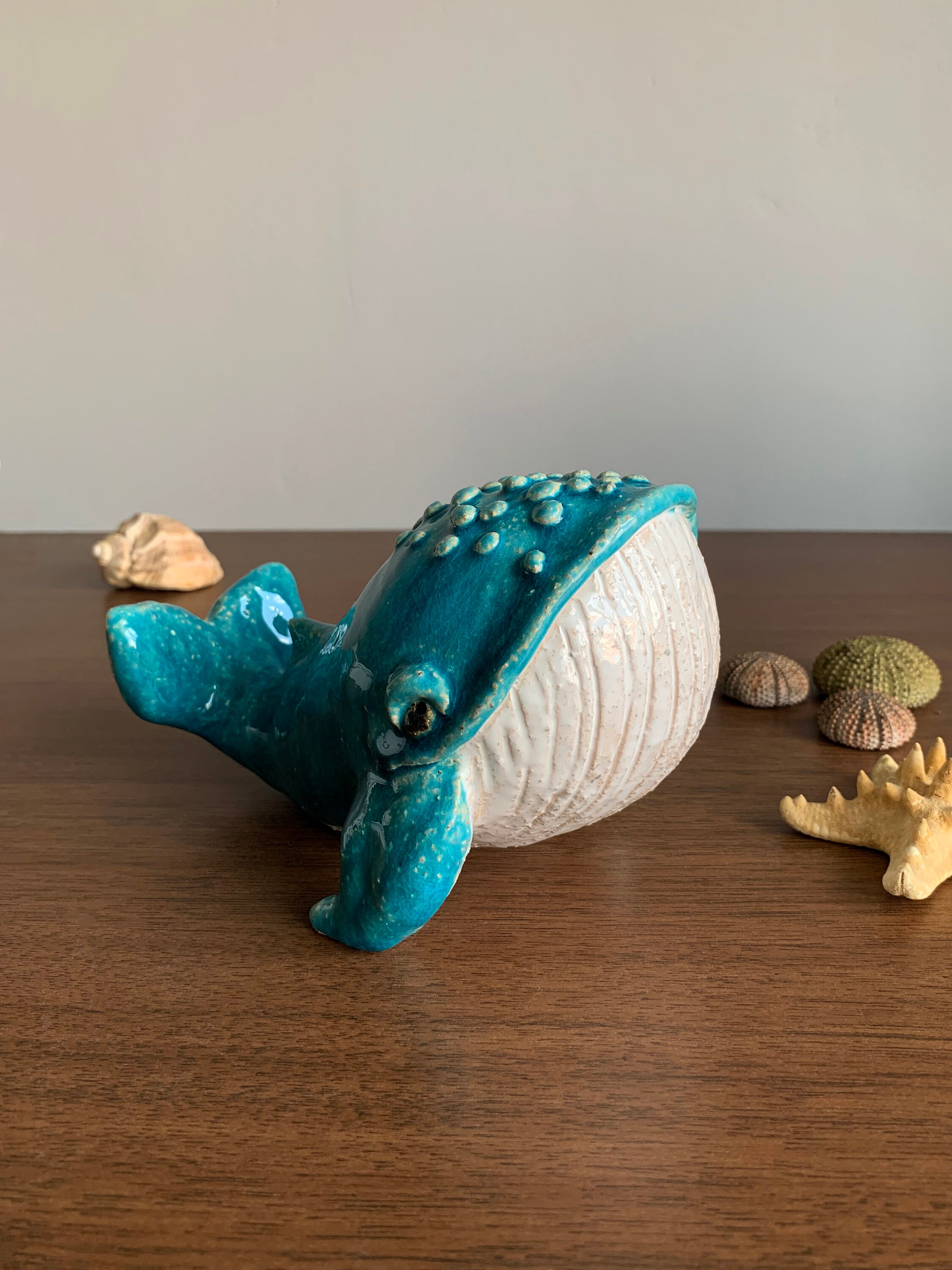 Sculpture of Blue Ceramic Whale a Figure of a Large Fish for - Etsy