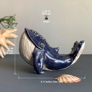 Ceramic Dark Blue Whale - Etsy