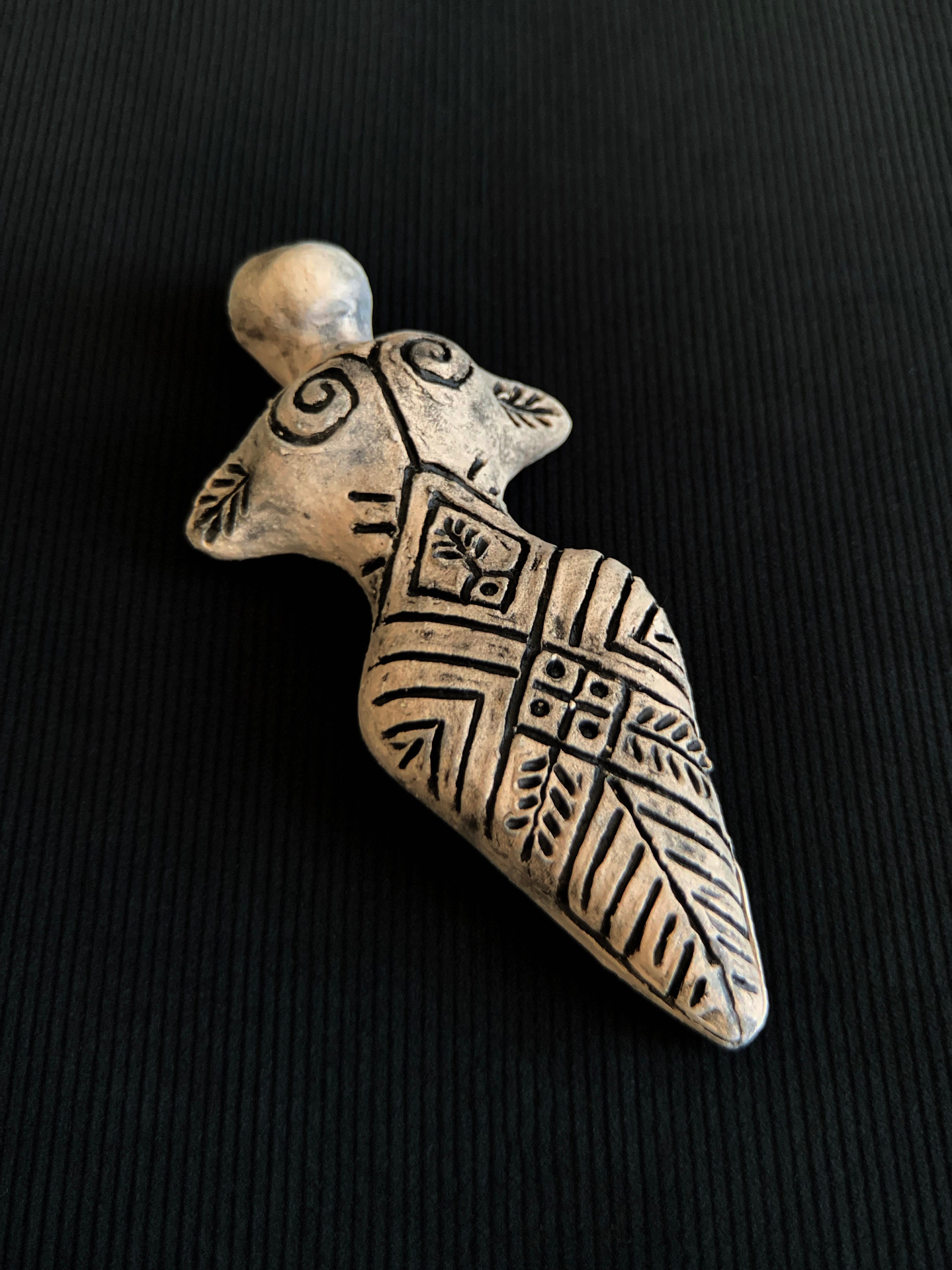Statuette Amulet of the Goddess of Fertility of Trypillya Culture, the ...