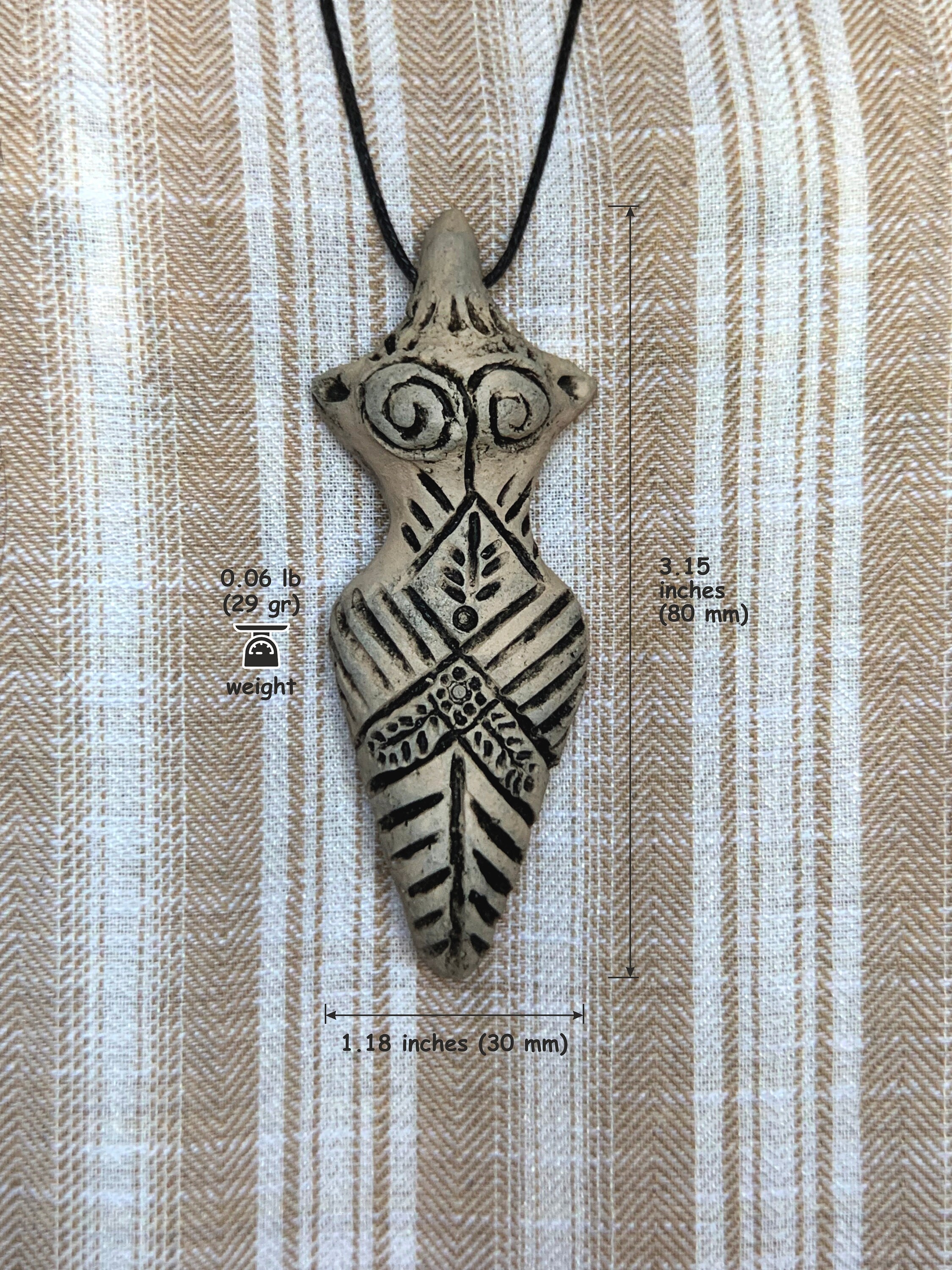 Ceramic Pendant Tripolian Amulet Mother Amulet Fertility Goddess ...