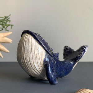 Ceramic Dark Blue Whale - Etsy