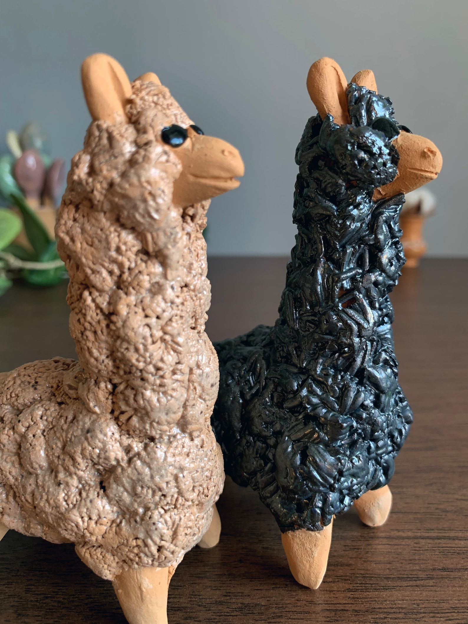 Ceramic Llama Figurines a Set of Two Llamas Handmade Clay - Etsy