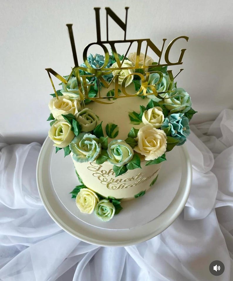 In Loving Memory Cake Topper With Name Charm - Etsy
