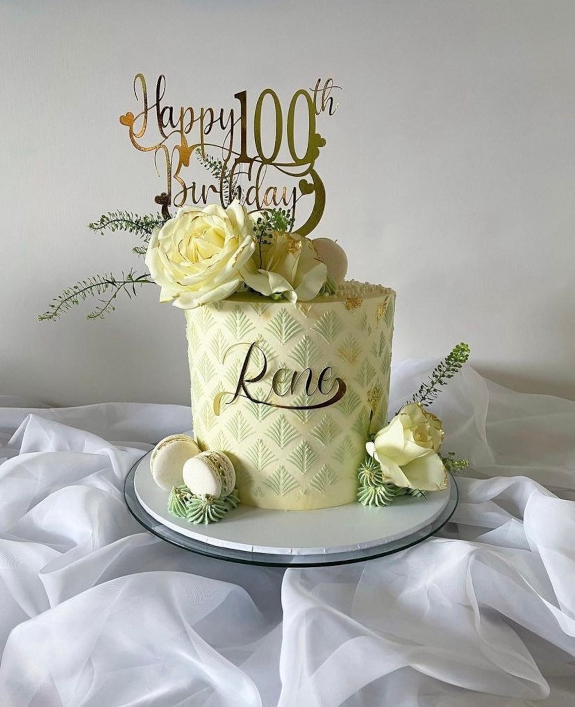 Happy 100th Birthday Cake Topper With Name Charm - Etsy UK
