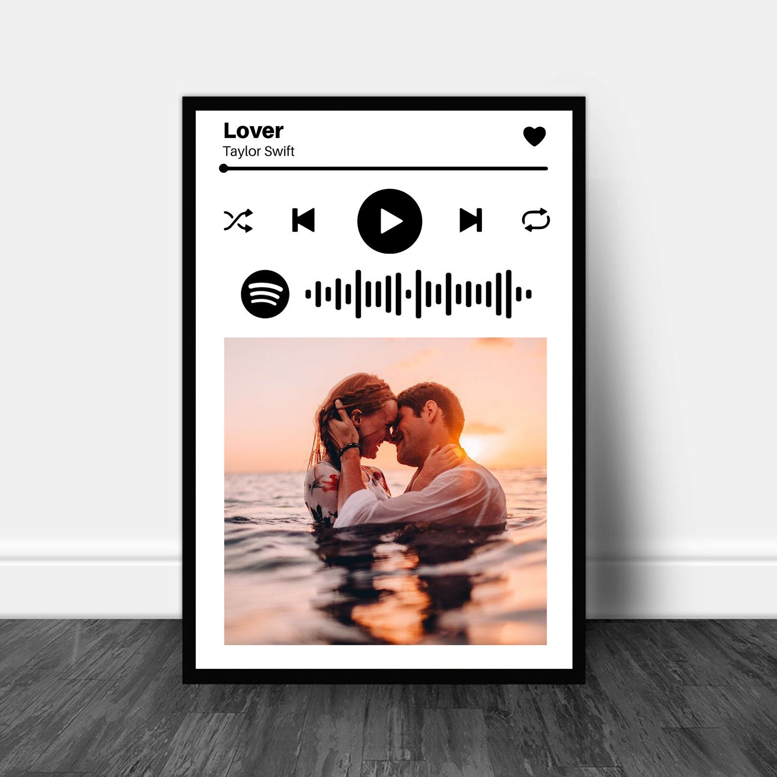 Custom Spotify Song Poster Spotify Code with Photo Favourite | Etsy