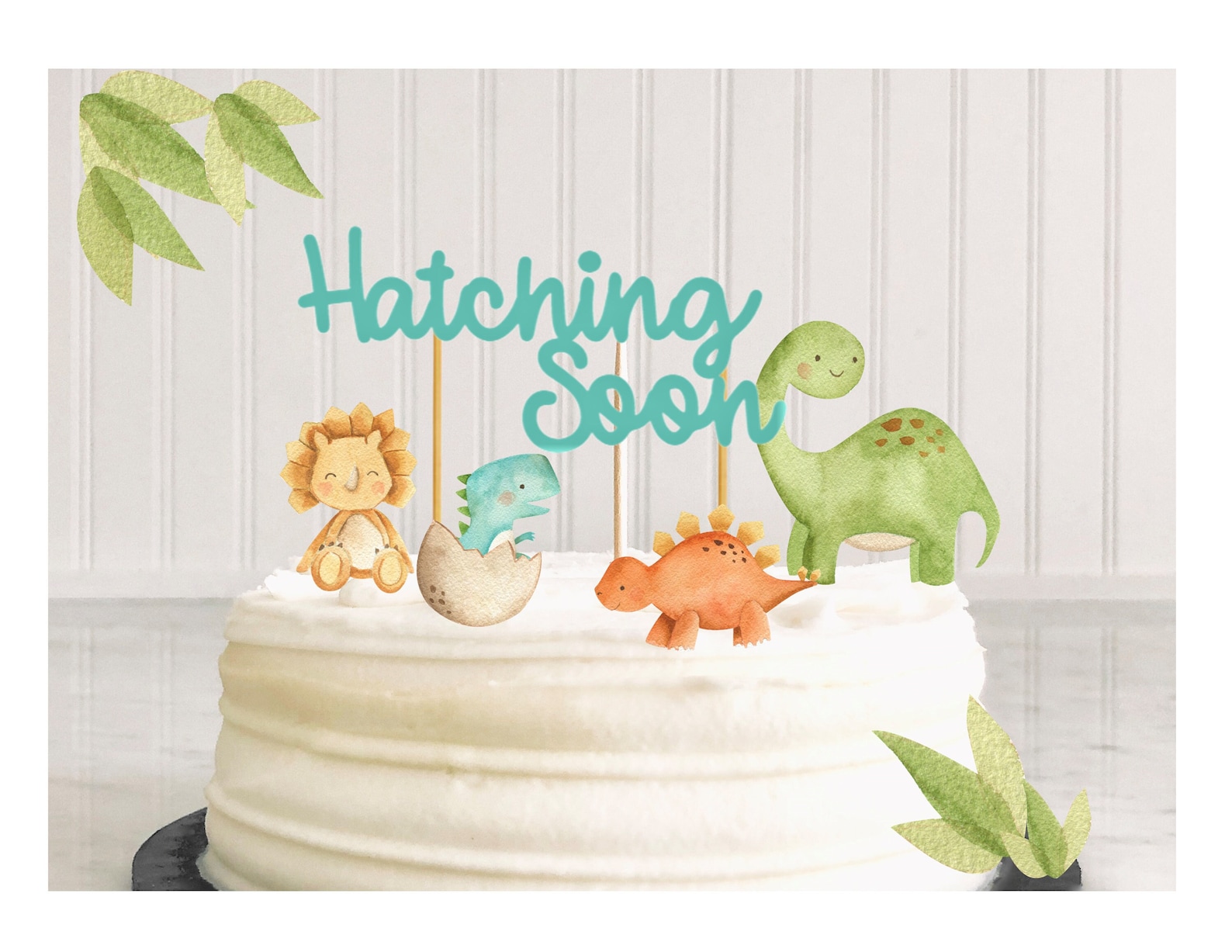 Dinosaur Cake Topper hatching Soon Birthday Party - Etsy