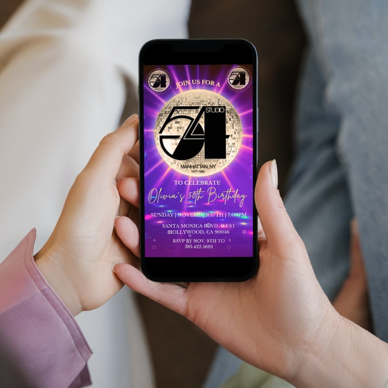 Studio 54 Disco Birthday Animated Invitation: Gold & Black (canva ...