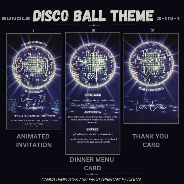 Disco Theme Dinner Invitation - Etsy