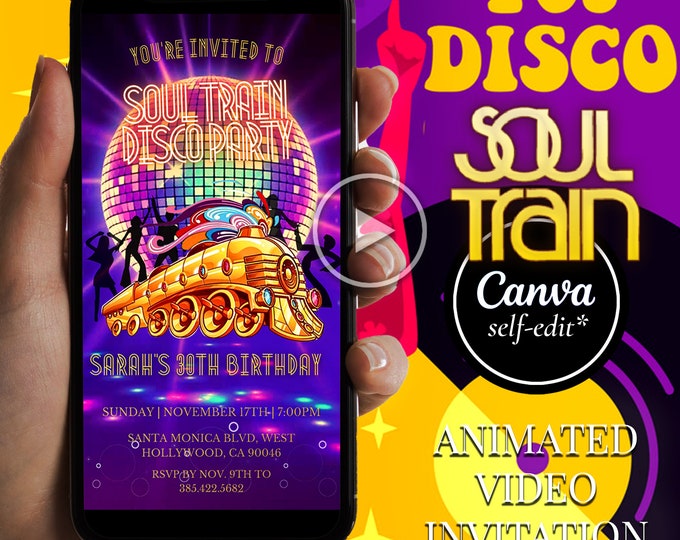 60s 70s Soul Train Disco Dance Party Invitation 60's 70's Party ...