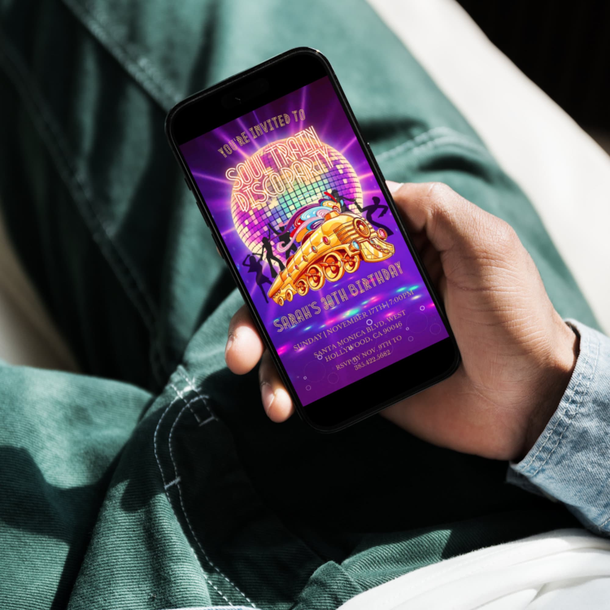 70s Soul Train Disco Birthday Video Invitation (canva Template) - Etsy