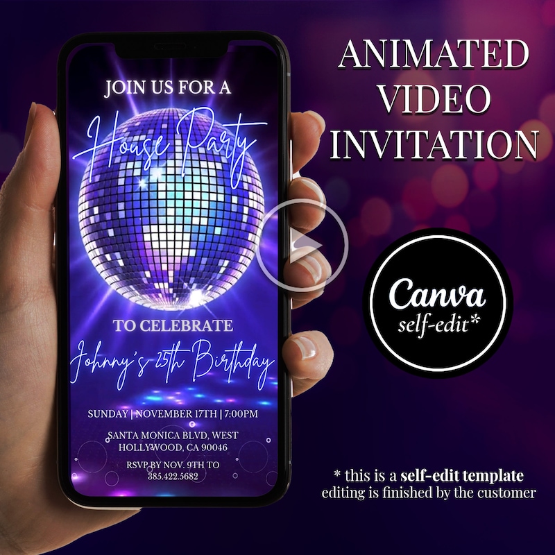 Techno Invitations - Etsy UK