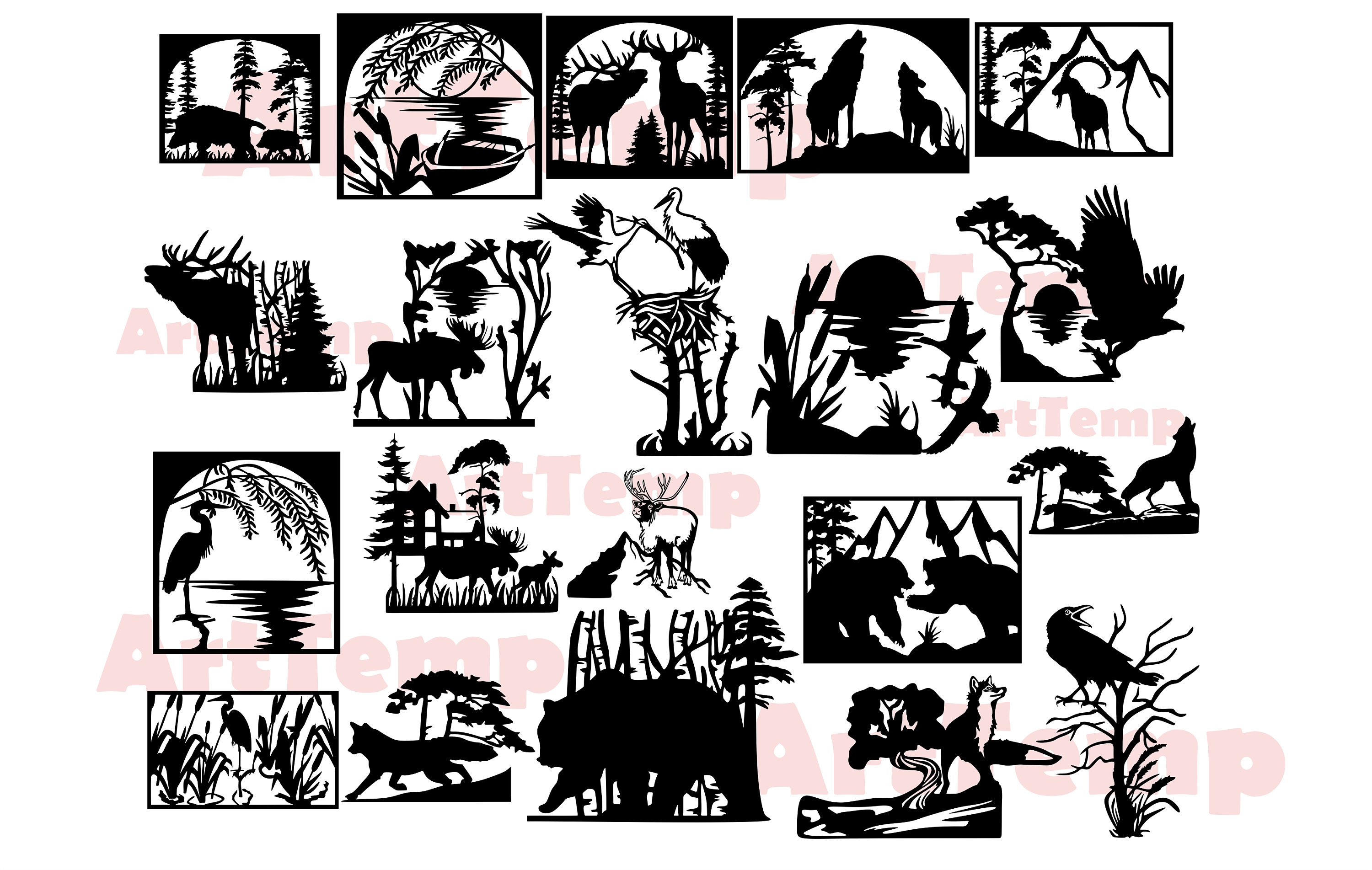 20 DXF Cut Files SVG for Cricut, Dxf Files for Plasma, Laser Cnc, Dxf ...