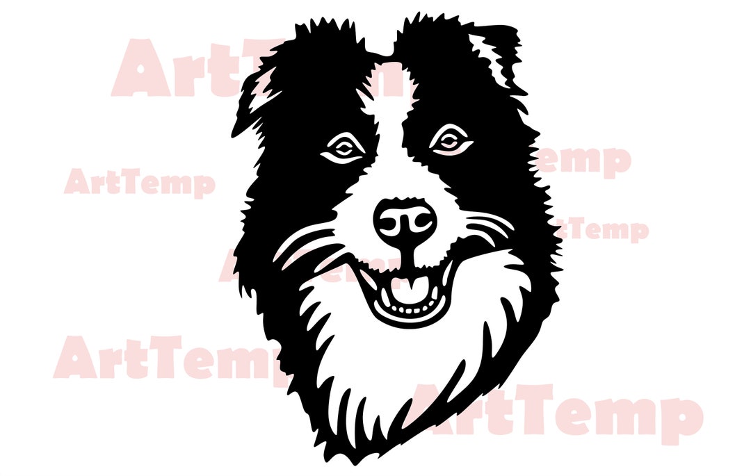 Border Collie SVG , Dog Dxf Cut File, Pet Svg for Cricut, Dxf for Laser ...