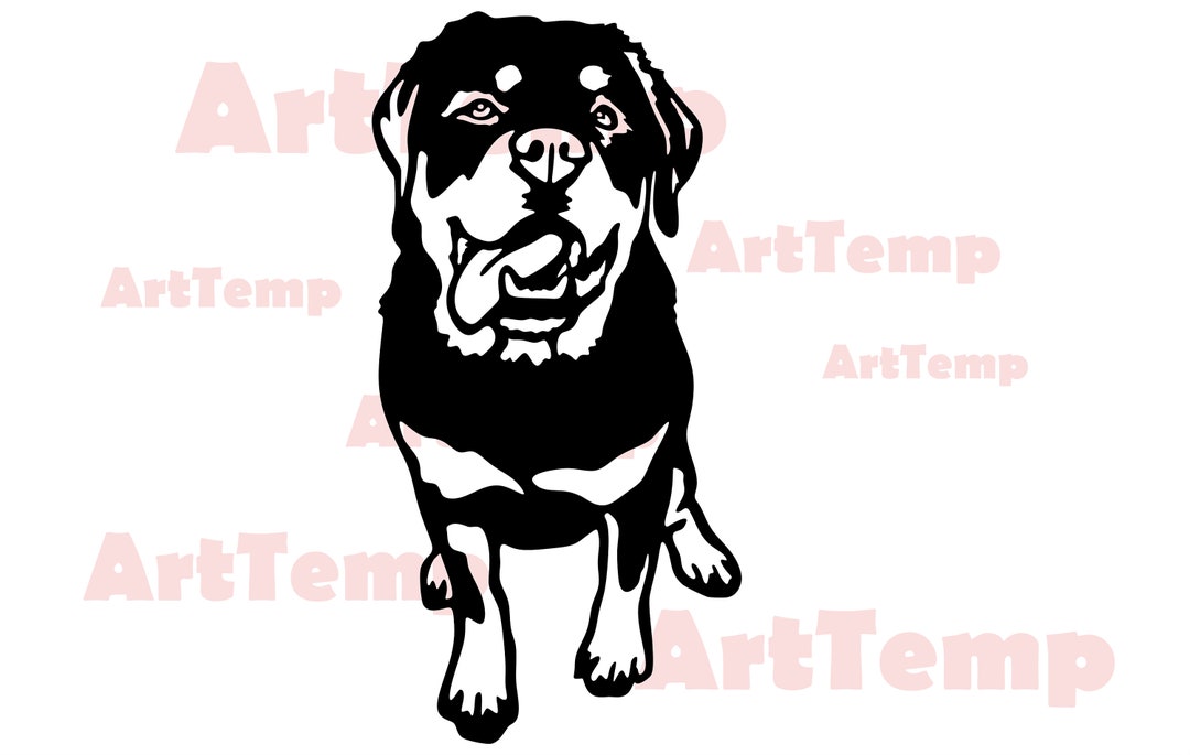 Rottweiler SVG, Dog Dxf Cut File, Pet Svg for Cricut, Dxf for Laser Cnc ...