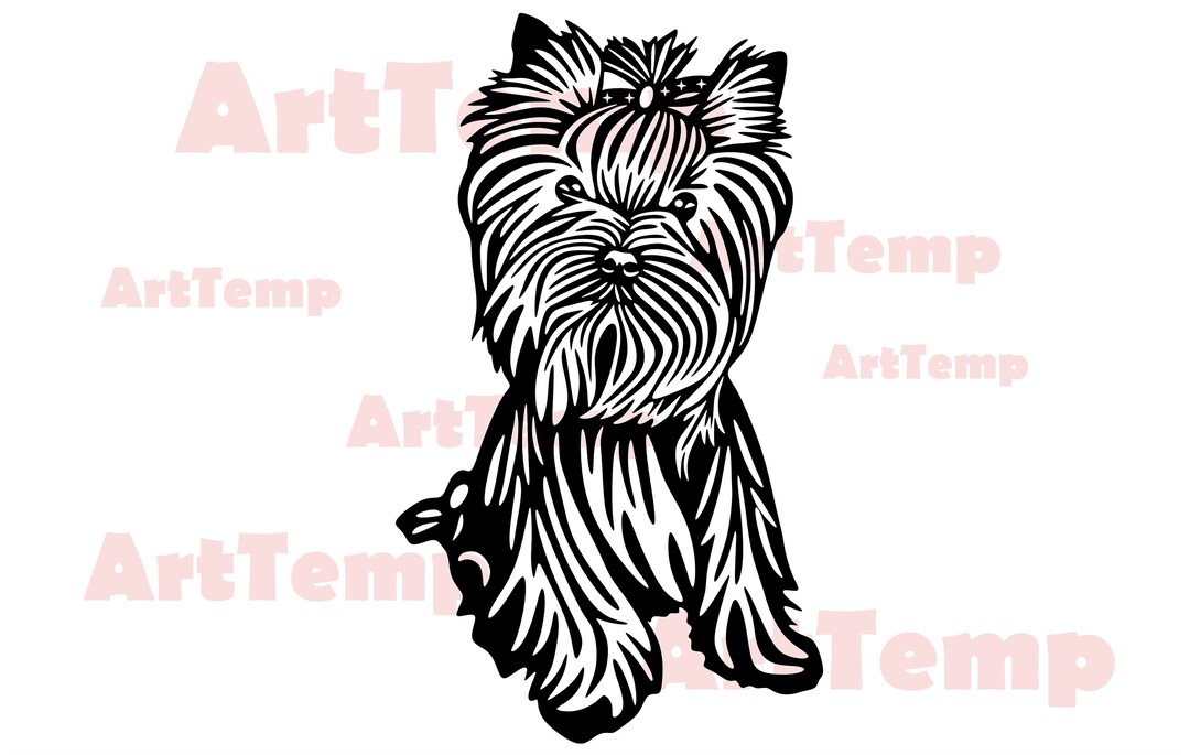 Yorkshire Terrier Svg, Dog Dxf Cut File, Pet Svg for Cricut, Dxf for ...