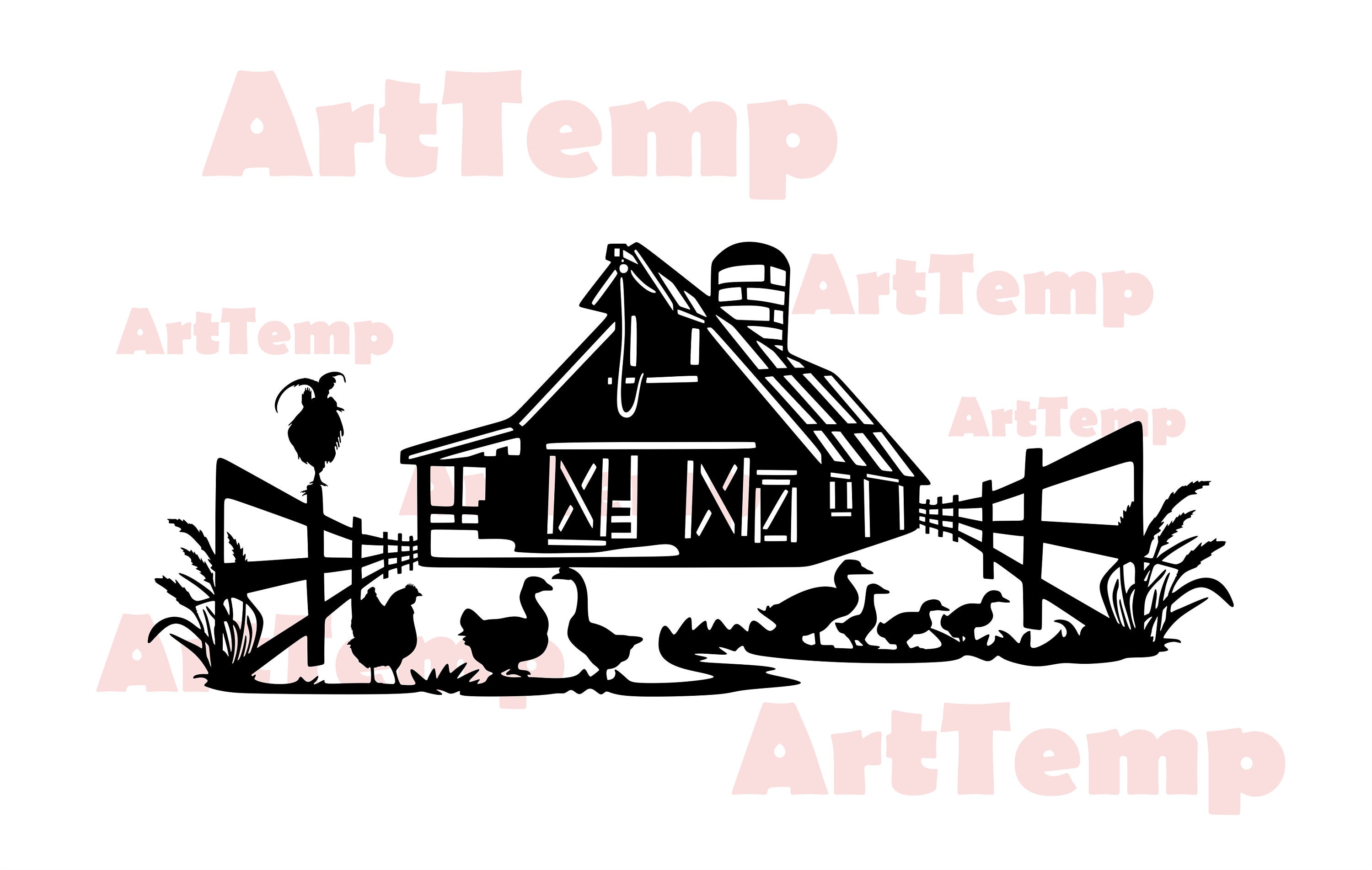 Farm Stencil Dxf SVG Silhouette Farm Cut File Dxf Files for - Etsy Canada