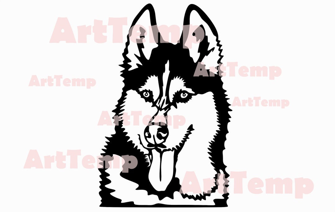 Husky DXF, Dog Scene SVG Cut File, Svg for Cricut, Dxf for Laser Cnc ...