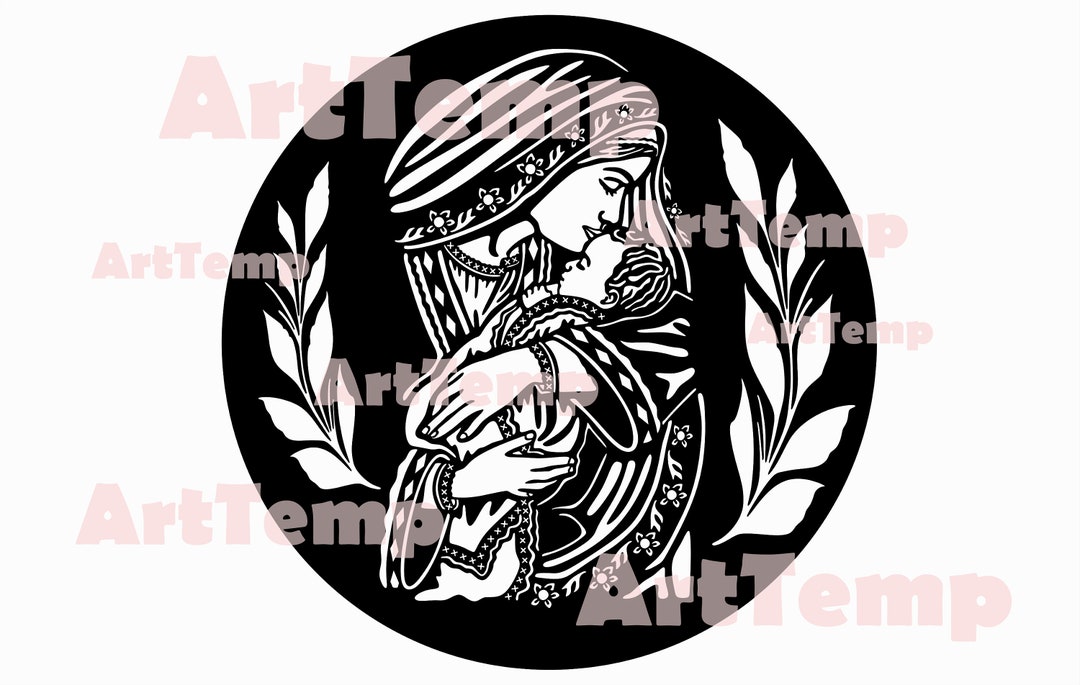 Baby Jesus Virgin Mary SVG, Holy Family Cut File, Nativity Wood Laser ...