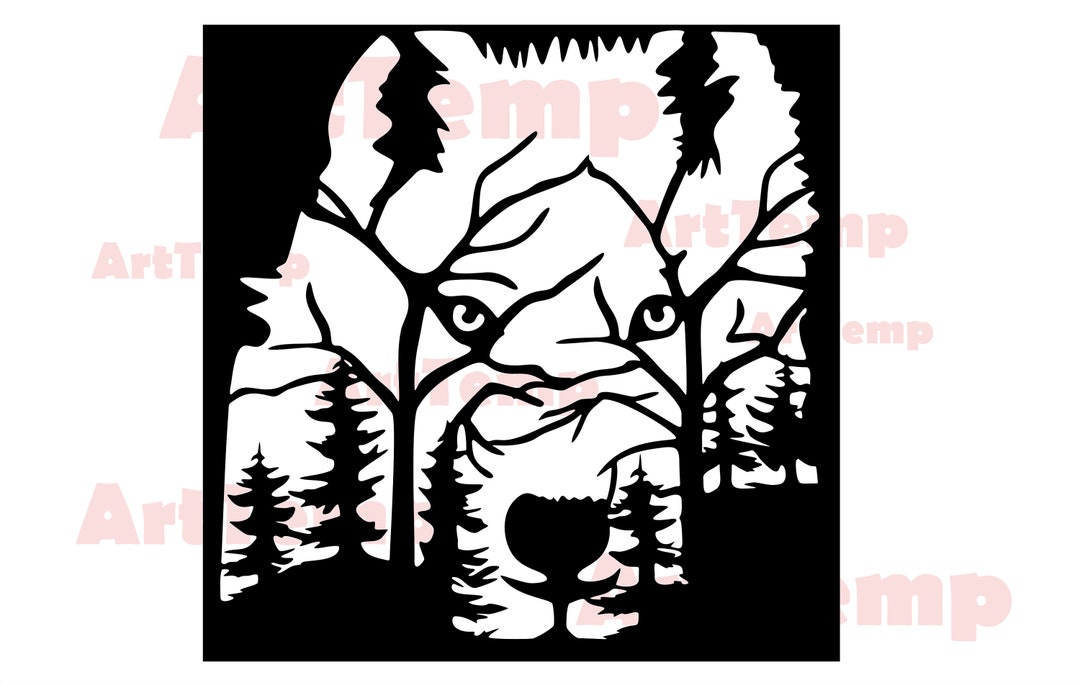 Wolf Wildlife DXF, Animals SVG Cut File, Svg for Cricut, Dxf for Laser ...