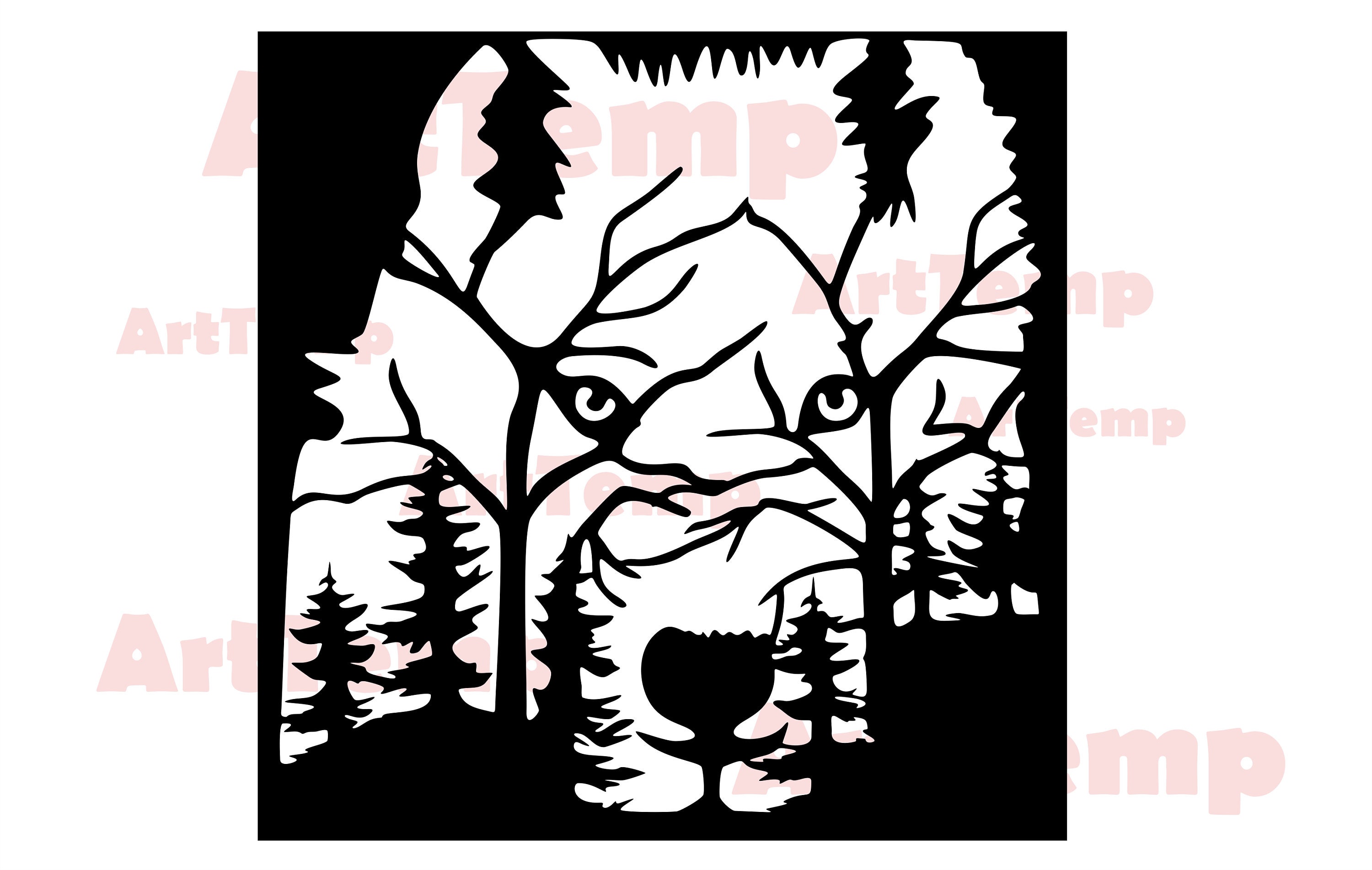 Wolf Wildlife DXF, Tiere SVG Schnittdatei, SVG für Cricut, Dxf für ...
