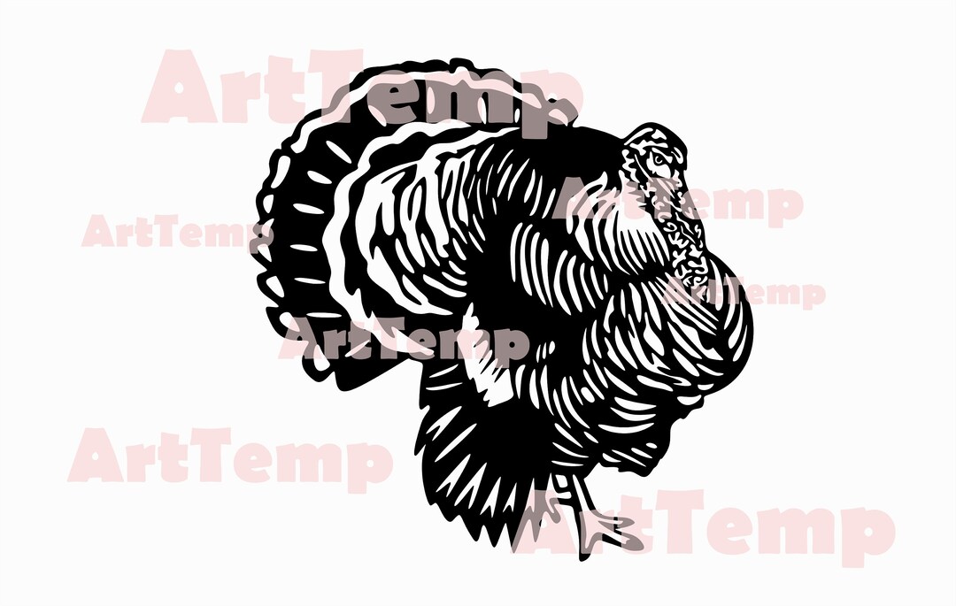 Turkey Silhouette Svg DXF, Turkey Cnc File, Dxf File for Plasma, Svg ...