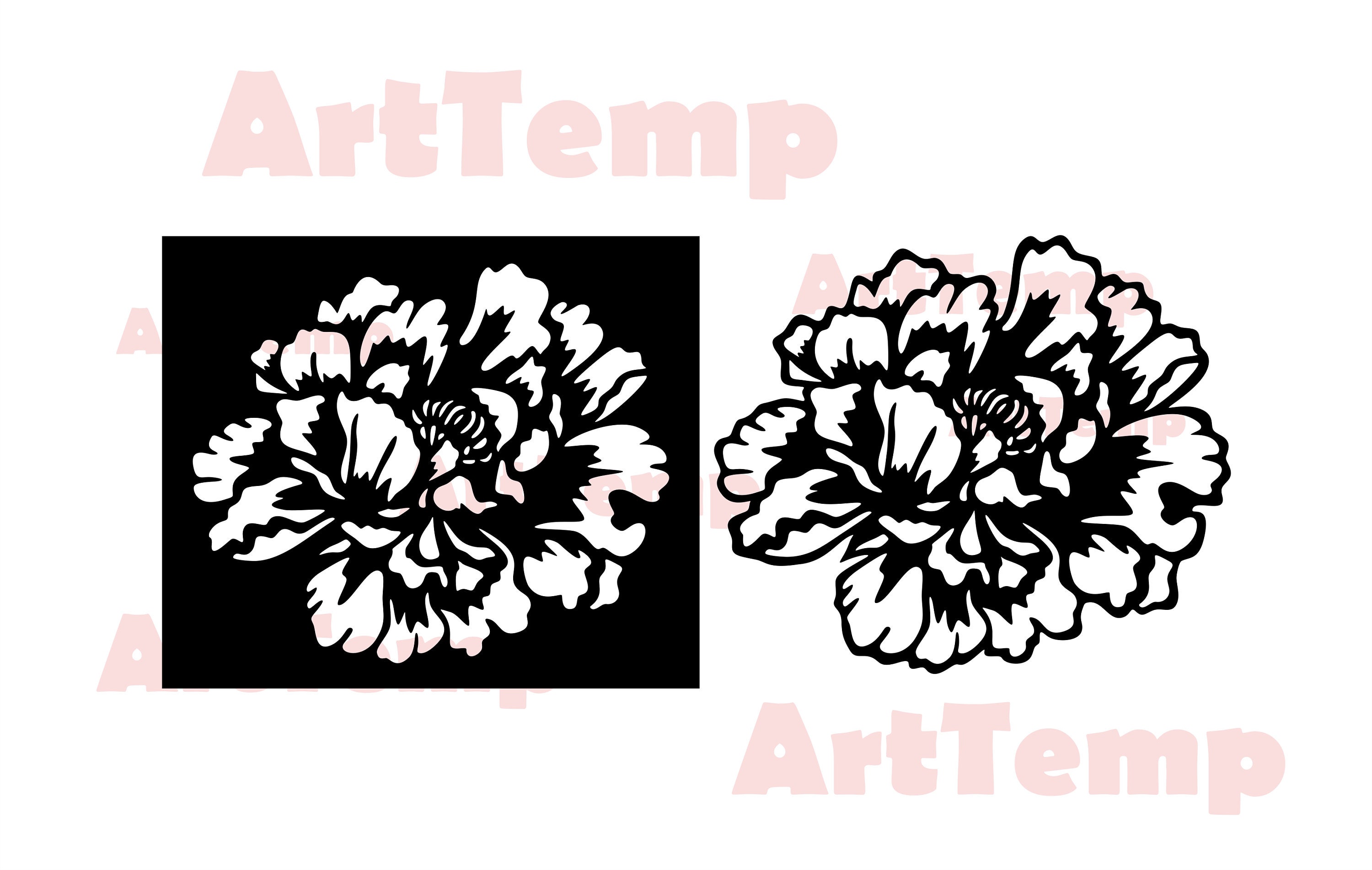 Peony Svg Flower Dxf Tree Privacy Screen Cut File Svg for - Etsy