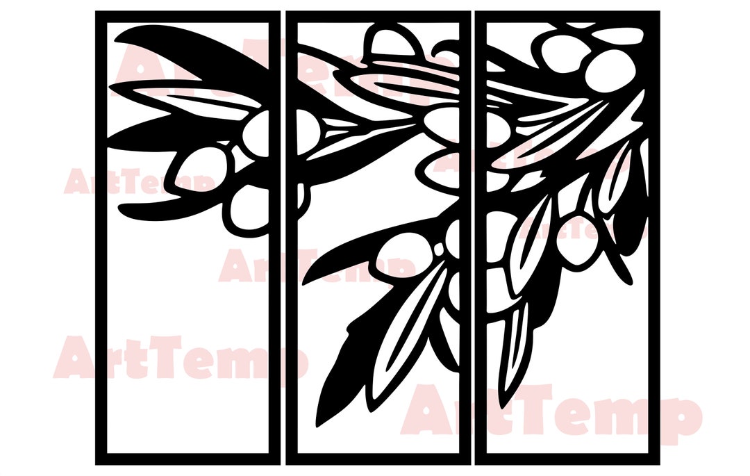 Olive Tree Panel Dxf, Tree Privacy Screen Cut File, Svg for Cricut, Dxf ...