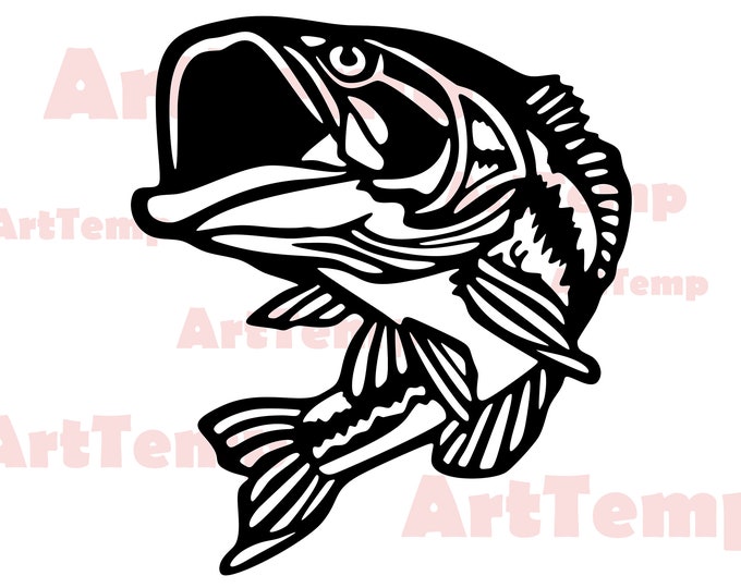 Bass Fish SVG, DXF Files for Plasma, Laser Cutting, Cnc, Svg for Cricut ...