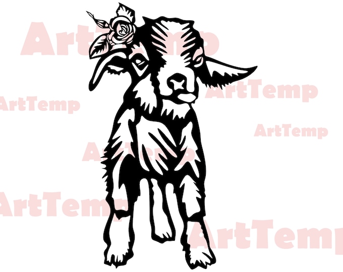 Goat Silhouette Svg DXF, Billy Goat Svg, Dxf File Fir Plasma, Svg ...