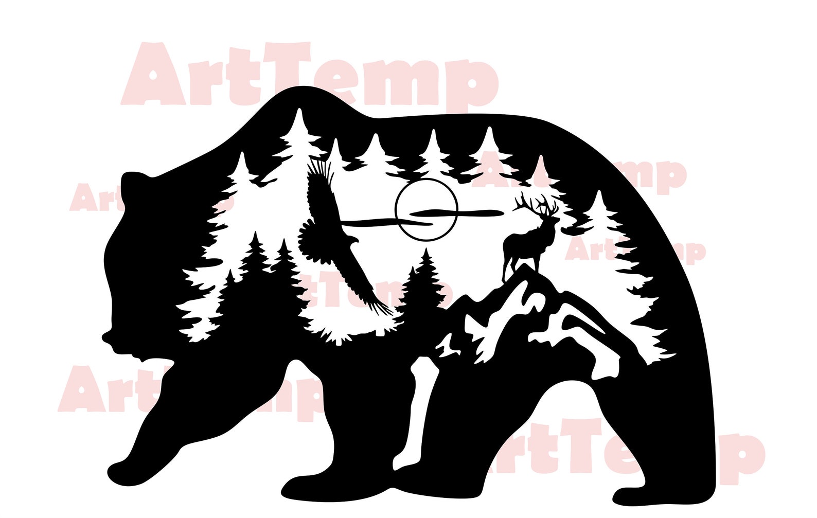 Wildlife Bear Svg Animals Cut File Laser Dxf for Plasma | Etsy