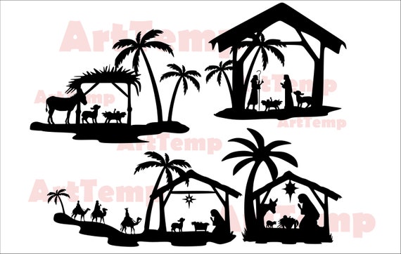 Nativity SVG Christmas Cut File Nativity Scene Wood Laser - Etsy