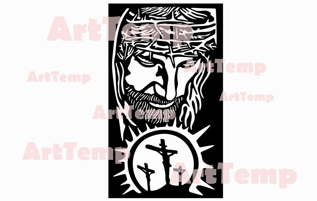 Jesus Crucifixion SVG DXF, Religious Christian Faith Cut File, Wood ...