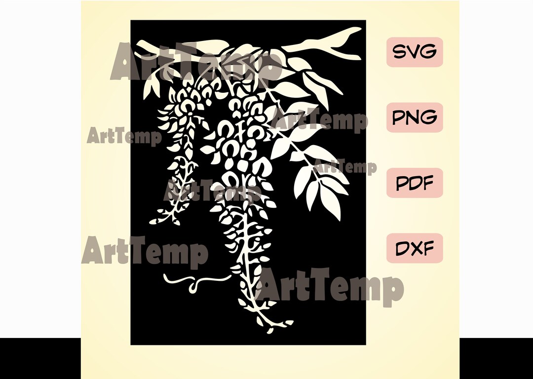 Wisteria DXF, Tree Privacy Screen Cut File, Svg for Cricut, Dxf for ...