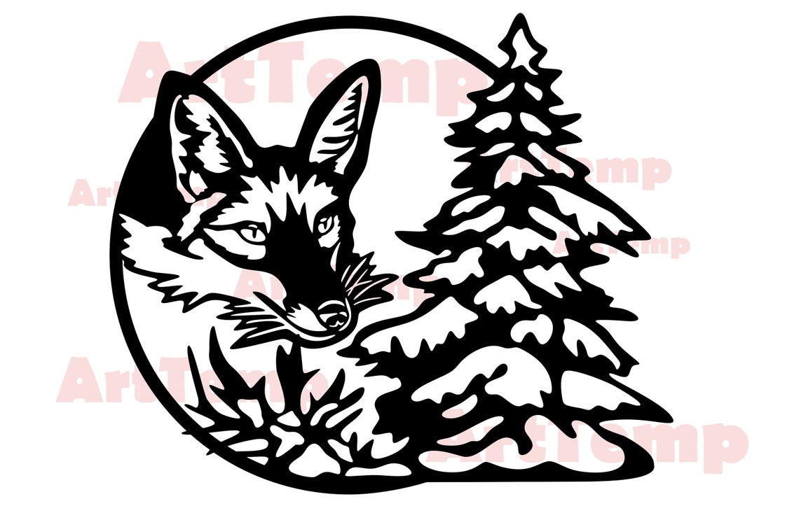 Wild Fox Scene DXF Animals SVG Cut File Svg for Cricut Dxf | Etsy