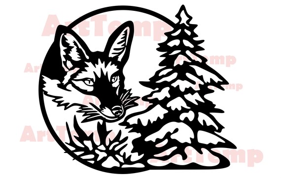 Wild Fox Scene DXF Animals SVG Cut File Svg for Cricut Dxf | Etsy