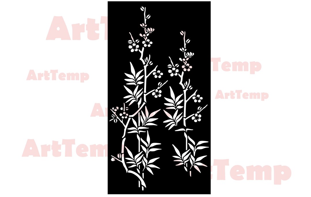 Flower Panel DXF, Vector Japanese Design SVG, Dxf for Laser Cnc, Plasma ...