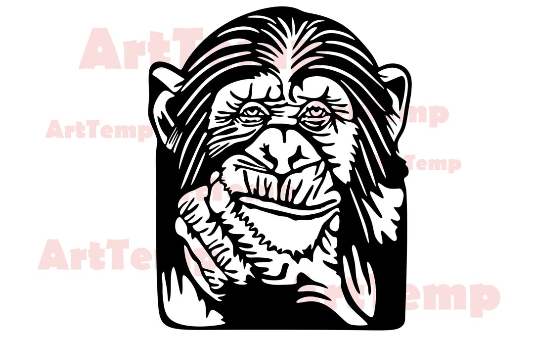 Chimpanzee SVG, Monkey Svg, Cute Animals SVG Cut File Svg for Cricut ...