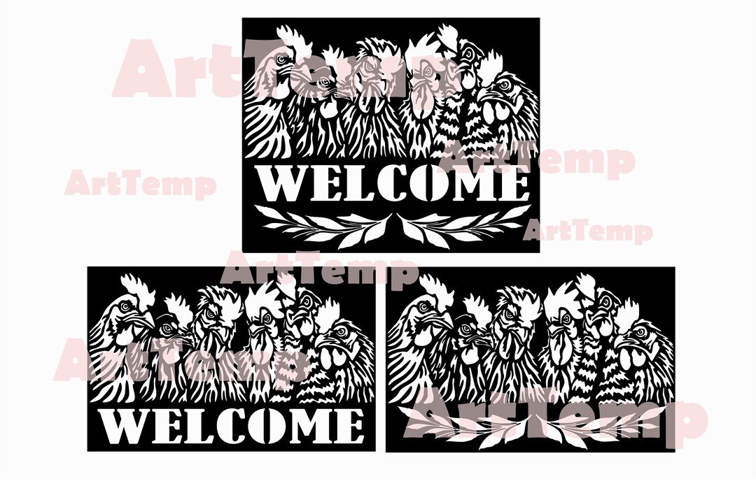 Chicken Welcome Sign DXF SVG, Silhouette Dxf, Peeking SVG for Cricut ...