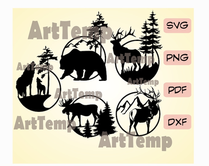 Deer DXF, Animals SVG Cut File, Svg for Cricut, Dxf for Laser Cnc ...