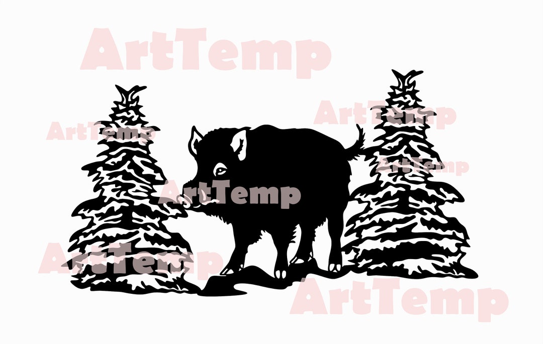 Boar SVG DXF, Wild Hog Pig Cut File Laser, Dxf for Plasma, Boar Cnc ...