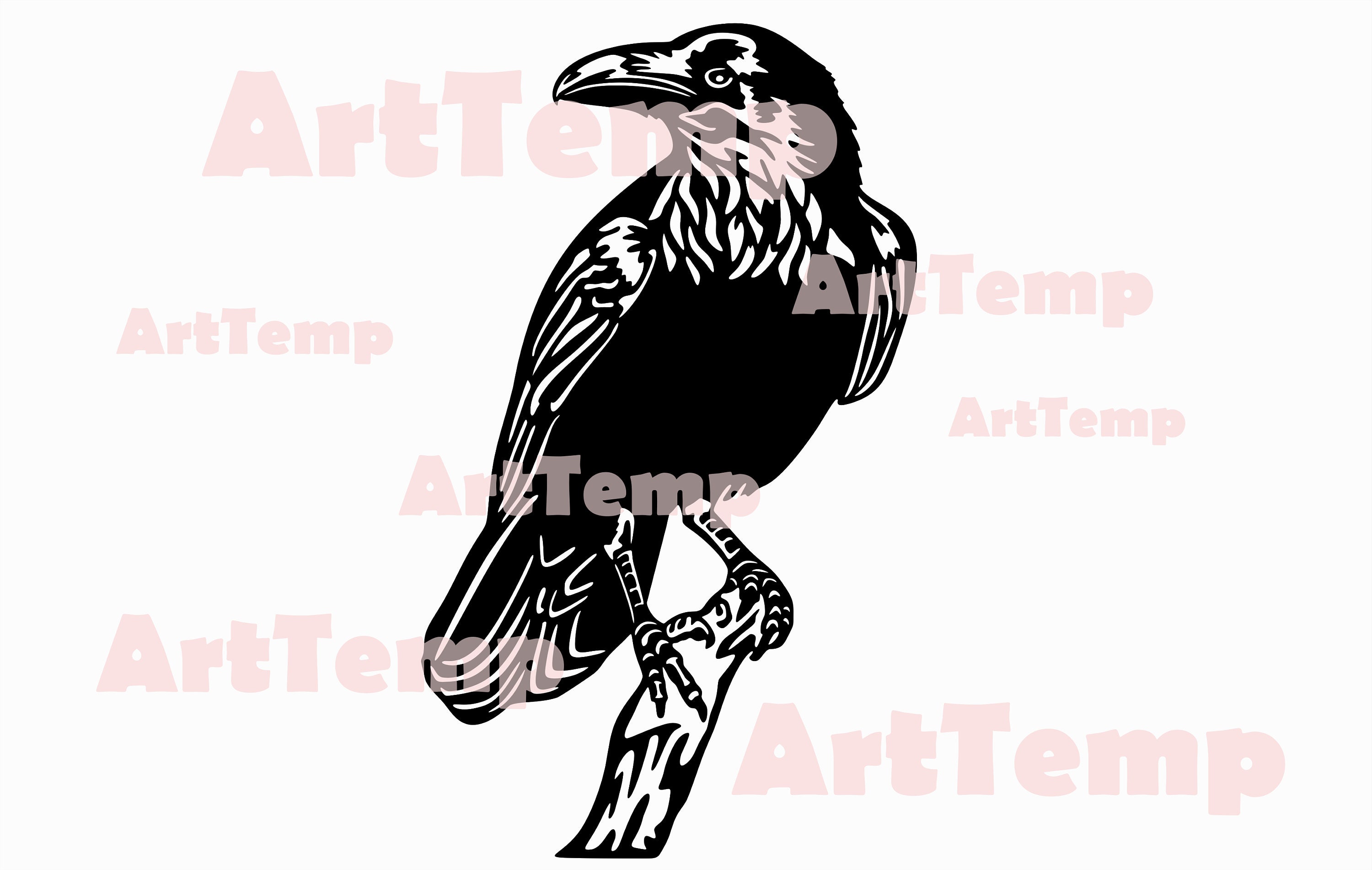 Raven Svg, Raven Silhouette Dxf, SVG for Cricut, Raven Clipart, Laser ...