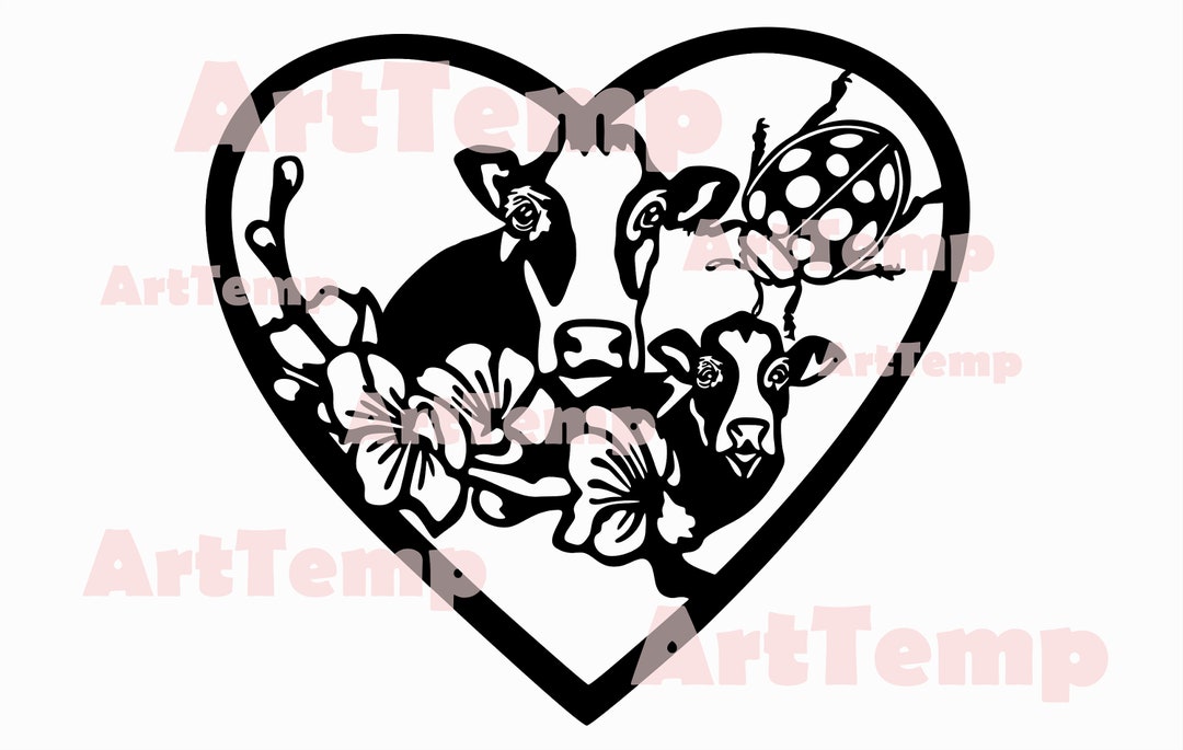 Cow SVG, Farm Life DXF Cut File, Svg for Cricut, Heifer Dxf for Laser ...