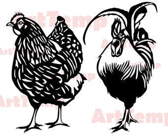 Angry Chicken SVG, Silhouette Dxf, Peeking SVG for Cricut, Farm Life ...